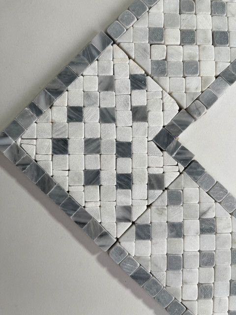 Marble Mosaic Border Bathroom Listello Tile Inca Sky 3.25x12 Tumbled, 1 ...