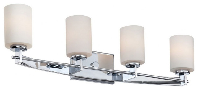 4 Light Transitional Extra Large Bathroom Light Fixture-Polished Chrome ...