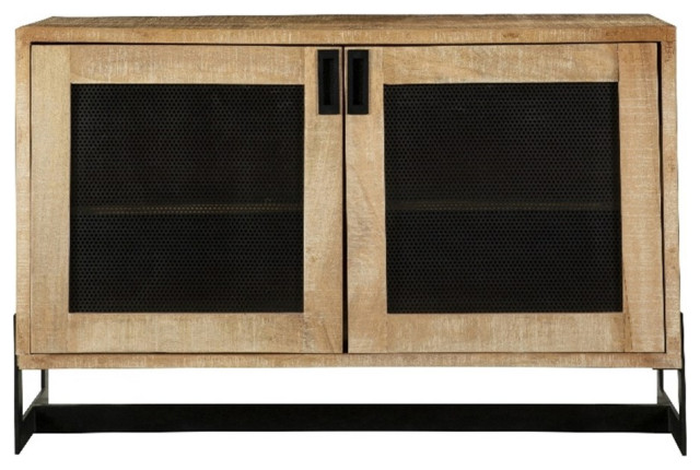 Coaster April 2-door Wood Accent Cabinet White Washed and Black ...