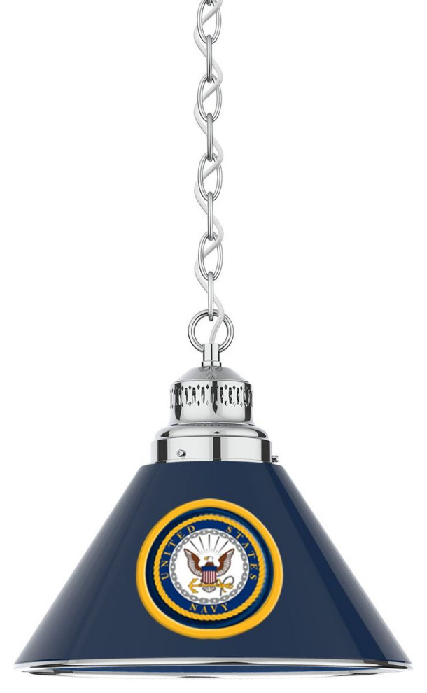 Holland United States Navy Pendant Light - Chrome Fixture - Beach Style ...