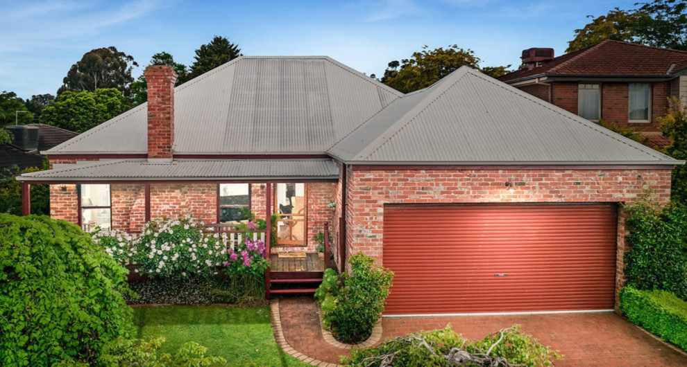 Burgundy Red Brick House