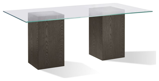 Modus Modesto 5 PC Rectangular Glass Dining Set in French Roast - Transitional - Dining Sets ...