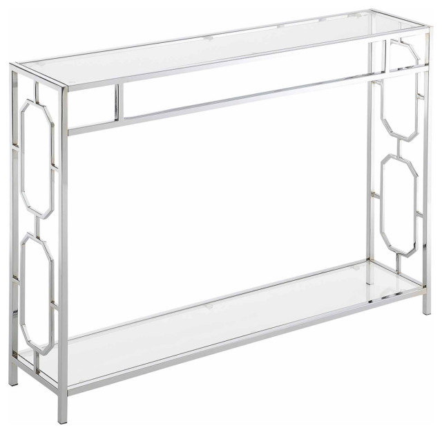 Omega Chrome Console Table With Shelf - Contemporary - Console Tables ...