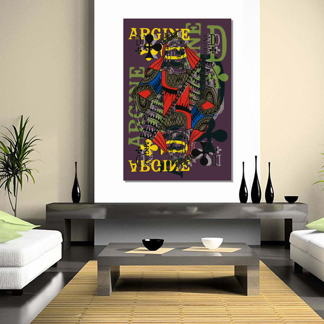 French Playing Card, Argine, Dame De Trefles, Queen of Clovers, Pop Art ...