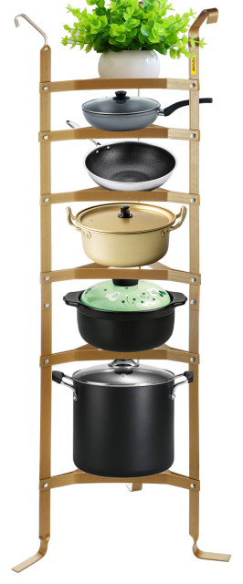 VEVOR Cookware Stand Vertical Pot Rack 6-Tier Storage Kitchen Decor ...