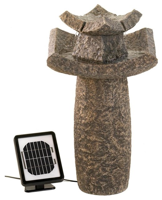 Temple Solar Water Fountain - Asian - Outdoor Fountains And Ponds - by ...