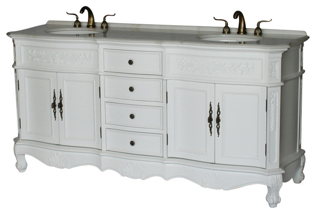 72-Inch Antique Style Double Sink Bathroom Vanity Model 2003-W ...