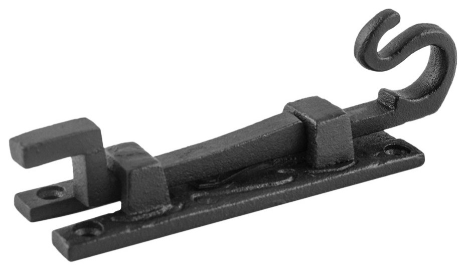 Renovators Supply Black Door Lock Latch 5" Wrought Iron Offset Slide ...