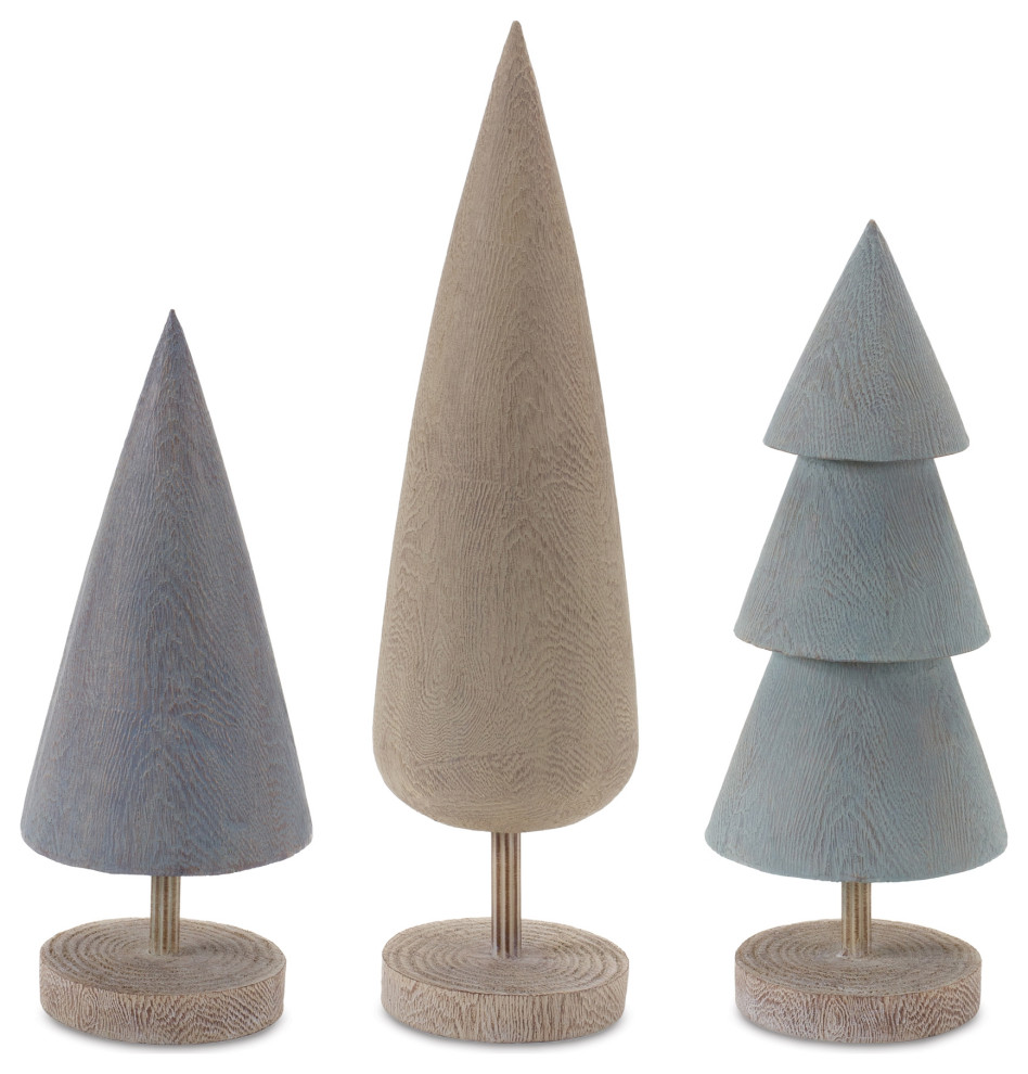 Modern Tabletop Pine Tree, 6-Piece Set - Modern - Holiday Accents And ...