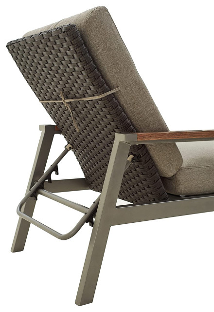 Patio Lounge Chaise, Adjustable Backrest With Removable Thick Cushions ...