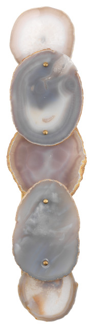 Gorgeous Natural Agate Slice Wall Sconce 26" Tall Lavender White Geode ...