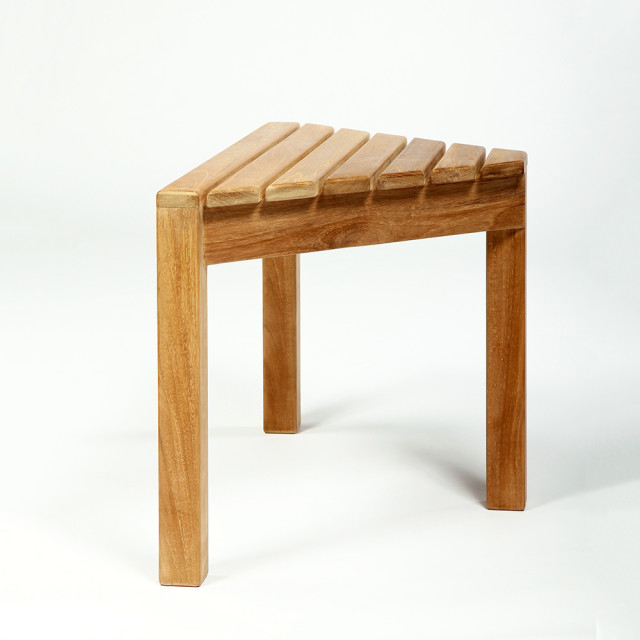 Teak Shower Bench Coach corner 31.5" (80 cm) - Scandinavian - Shower ...