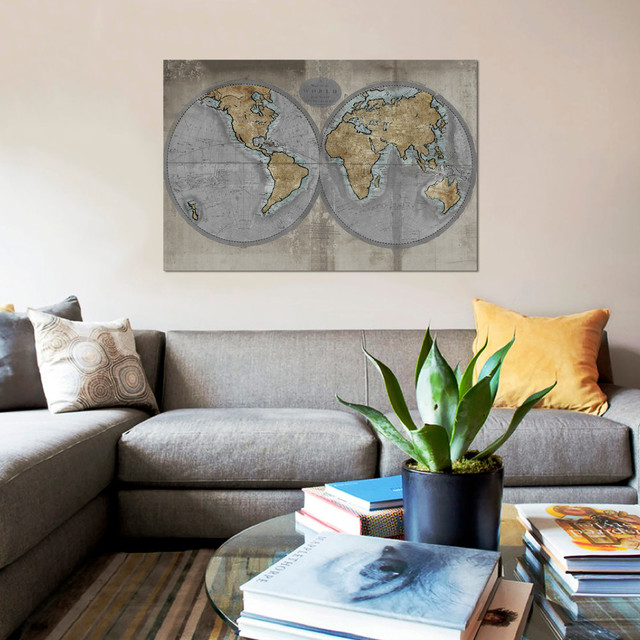 "Map Of The World" by Russell Brennan, Canvas Print, 18x12x1.5 ...
