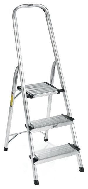 Polder Aluminum Folding 3-Step Stool Wood Grain Look - Contemporary ...