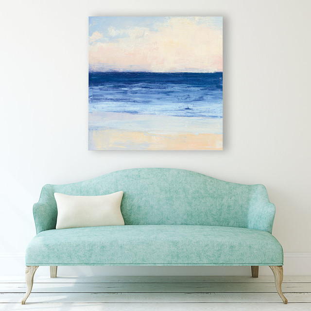 "True Blue Ocean I" Museum Mounted Canvas Print, 20"x20" - Beach Style ...