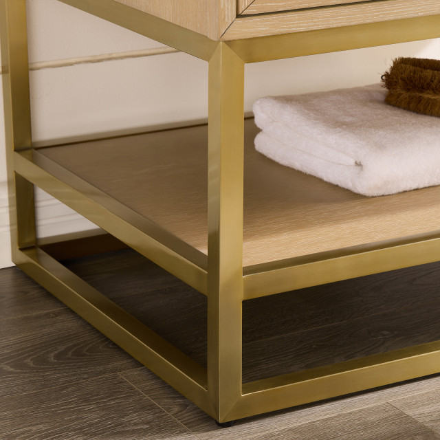 Milagro Bath Vanity With Top, Washed Ash Grey, 60" - Contemporary ...