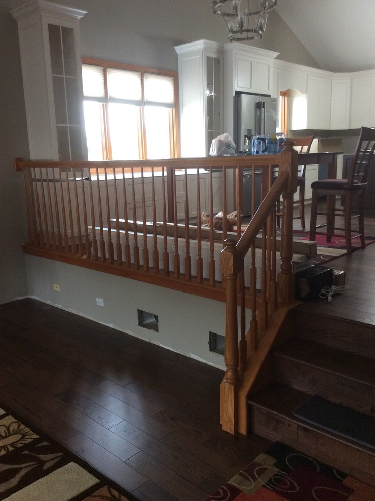 what to do with honey oak railings?