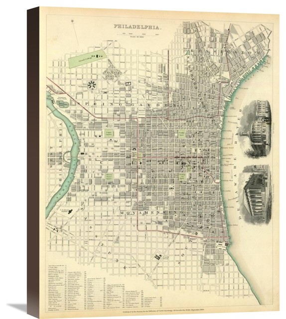Philadelphia, Pa, 1840, 13"x1.5"x16", 18"x1.5"x22" - Contemporary ...