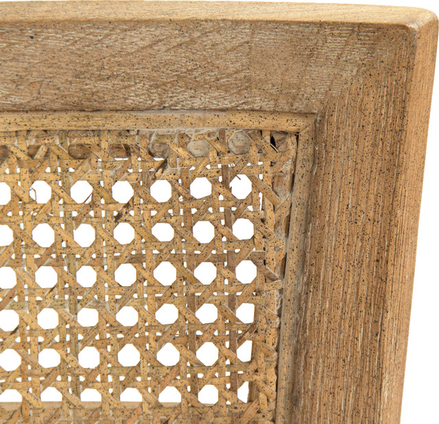 Carvell Cane Back Side Chair, Natural Cream Linen - French Country ...