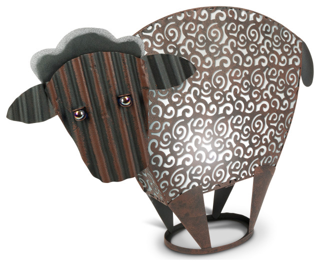 19" Solar Lighted Garden Meadow Sheep - Contemporary - Novelty Lighting ...