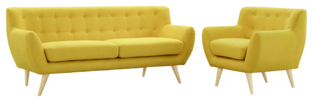 Marcy Citrus 2 Piece Living Room Set - Midcentury - Living Room ...