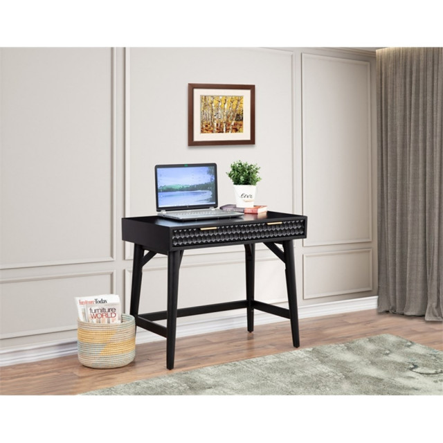 Home Square 2-Piece Set with Mini Wood Desk and Large Wood Desk in ...