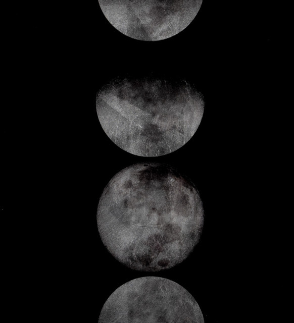 Moon Phases, 72" X 30", Charcoal Frame - Contemporary - Prints And ...