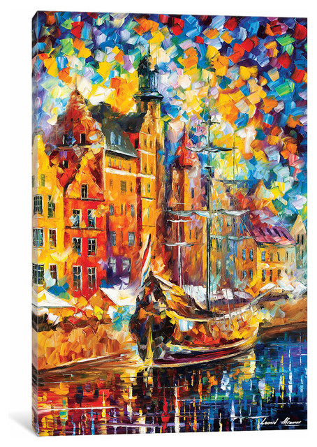 Old Dock by Leonid Afremov Canvas Print, 40"x26"x1.5" - Contemporary ...