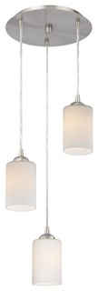 Modern Multi-Light Pendant Light with White Glass and 3-Lights ...