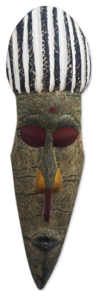 NOVICA Lovely Face And African Wood Mask - Tropical - Wall Sculptures ...
