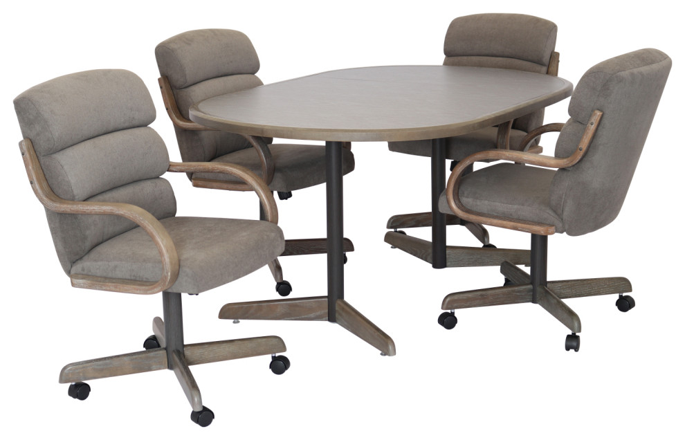 5-Piece 42x[42/60] Caster Dining Set Laminate Table Top & Graphite ...