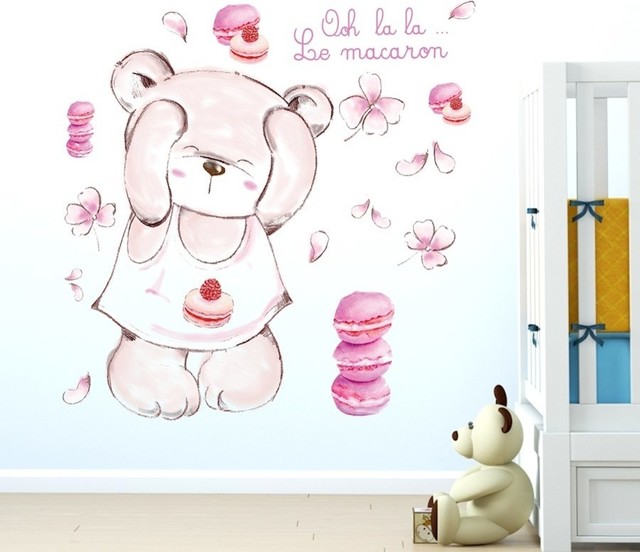 Walplus Macaron Bear Wall Sticker - Contemporary - Kids Wall Decor - by ...