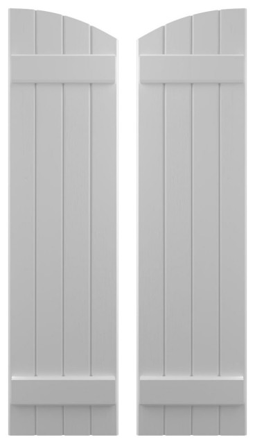 Four Board (2 Batten) Joined Board-n-Batten Shutters w/ Elliptical Top ...