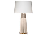 Elegant Tall Pleated Ribbed Ceramic Table Lamp 32 in Cream Beige ...