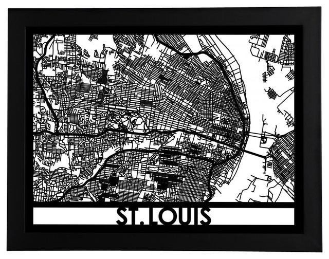 St. Louis Street Map - Contemporary - Prints And Posters - by Cut Maps ...