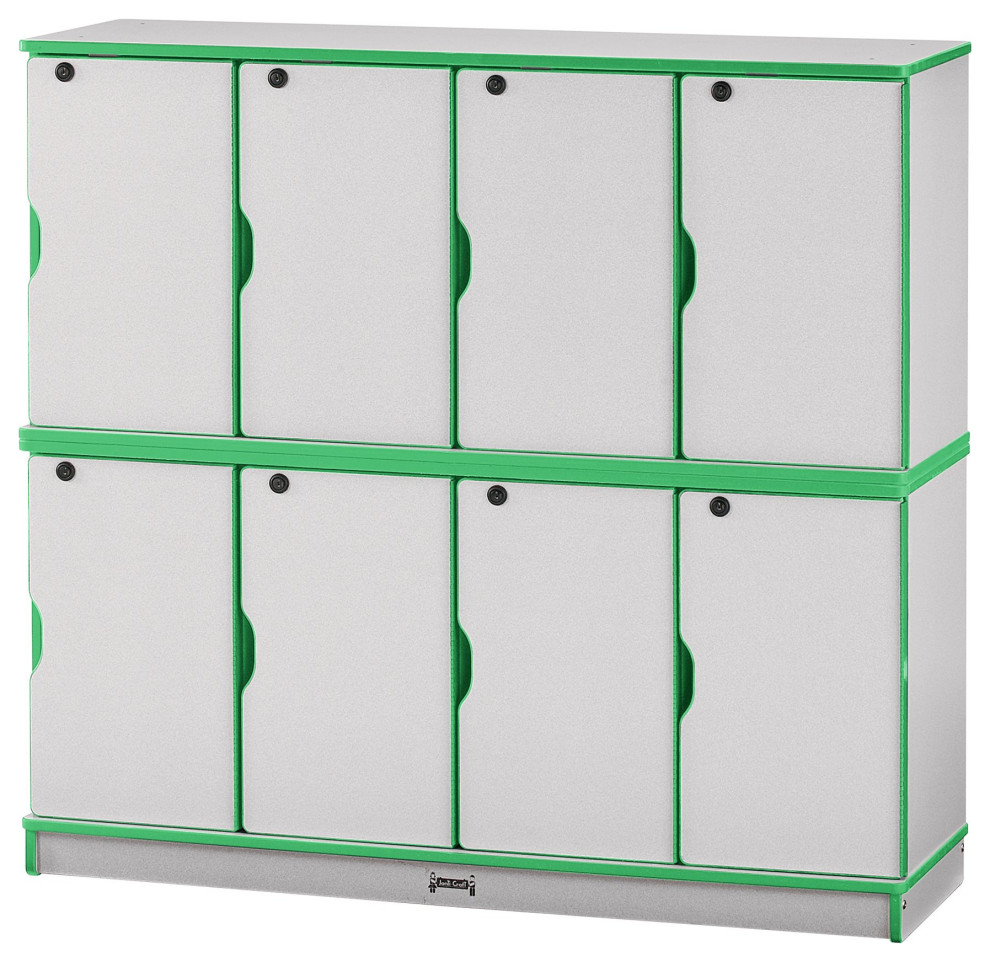 Rainbow Accents Stacking Lockable Lockers - Double Stack - Green ...