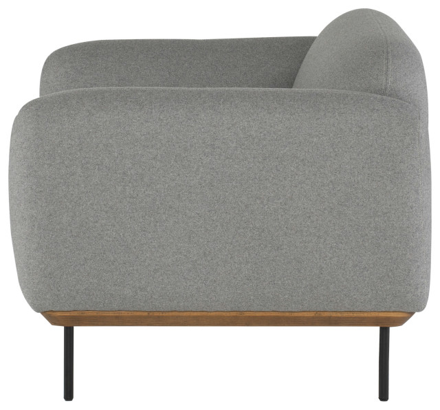 Benson Light Grey Fabric Single Seat Sofa - Midcentury - Armchairs And Accent Chairs - by ...