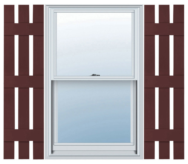 Lifetime Vinyl Custom 3-Board Spaced Board-n-Batten Shutters, Bordeaux ...