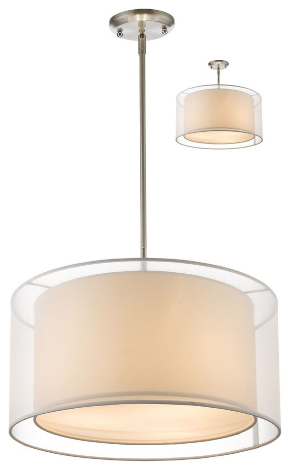3 Light Convertible Pendant, Metropolitan Style, 18x57.48 ...