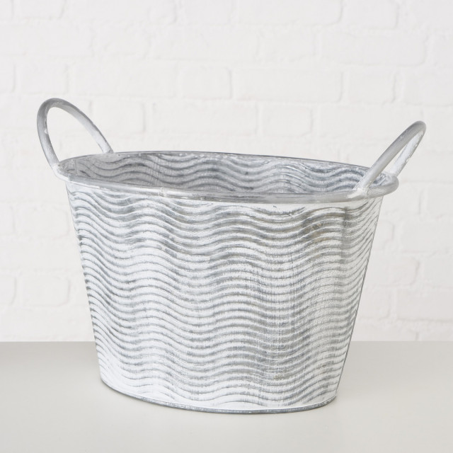 3 Piece Corrugated Wave Planter Set - Farmhouse - Indoor Pots And ...