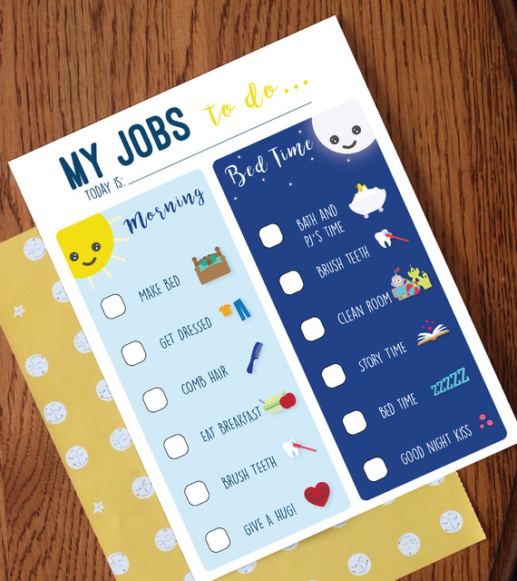 Routine Chart, My Jobs To Do Paper Print, 11"x14" - Modern - Kids Wall ...