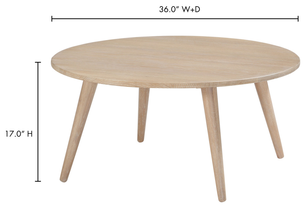 36 Inch Coffee Table Brown Scandinavian Moe's Home - Midcentury ...