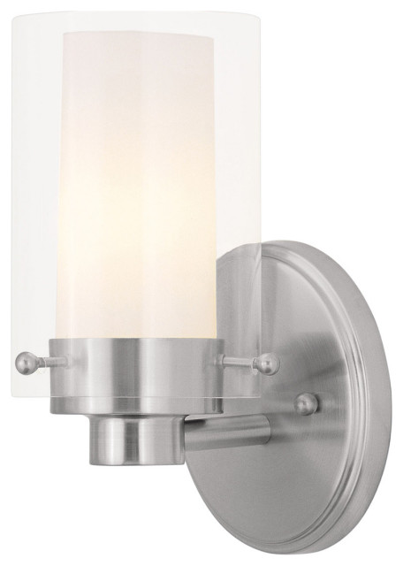 Manhattan 1 Light Bathroom Vanity Light, Brushed Nickel - Transitional ...
