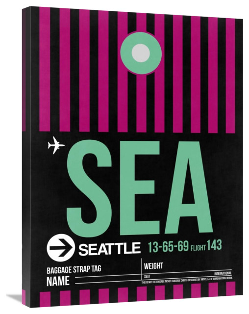 "SEA Seattle Luggage Tag 2" Fine Art Print, 24" x 32" - Modern - Prints ...