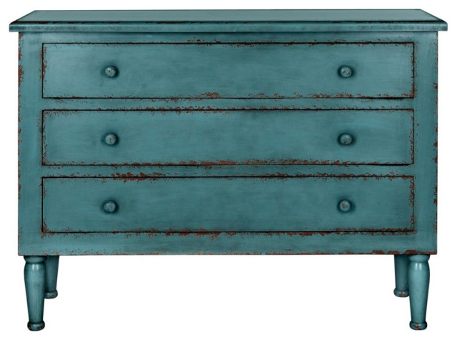 Beth Storage Chest Distressed Blue - Farmhouse - Accent Chests And ...