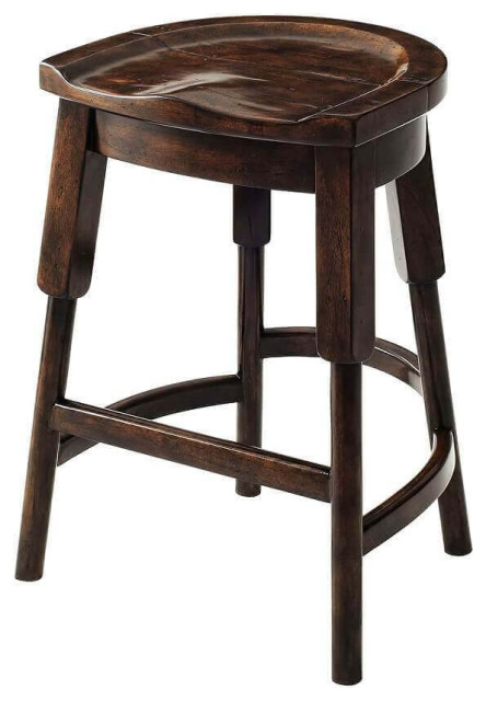Rustic English Bar Stool - Transitional - Bar Stools And Counter Stools ...