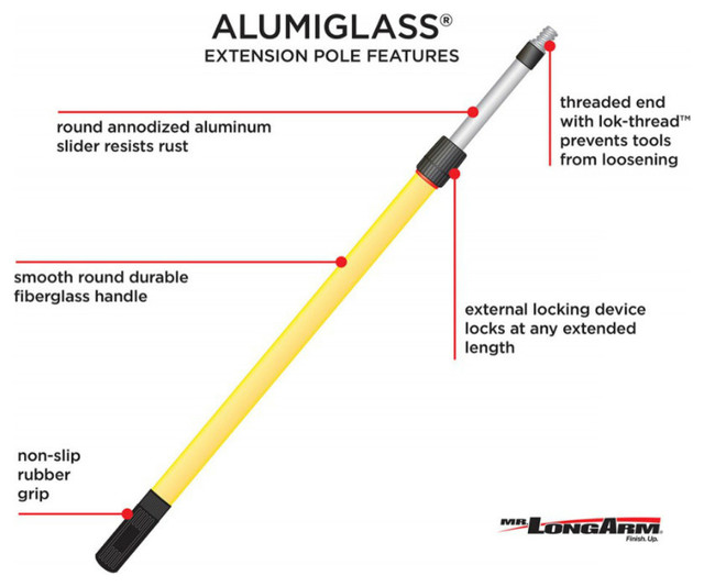Mr LongArm® 6512 Alumiglass® 2-Section Telescoping Extension Pole, 6 ...