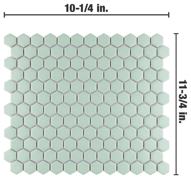 Metro Hex Matte Porcelain Mosaic Floor and Wall Tile - Contemporary ...