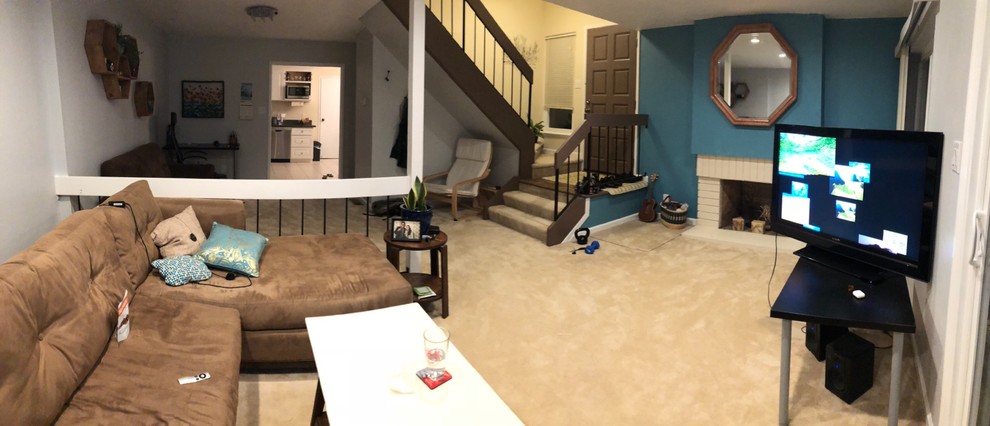 decorating living around pole in living room?