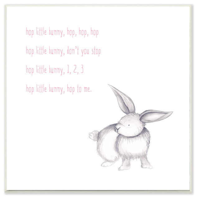 Hop Little Bunny Rhyme Rabbit Plaque, 12"x0.5"x12", 12"x0.5"x12 ...